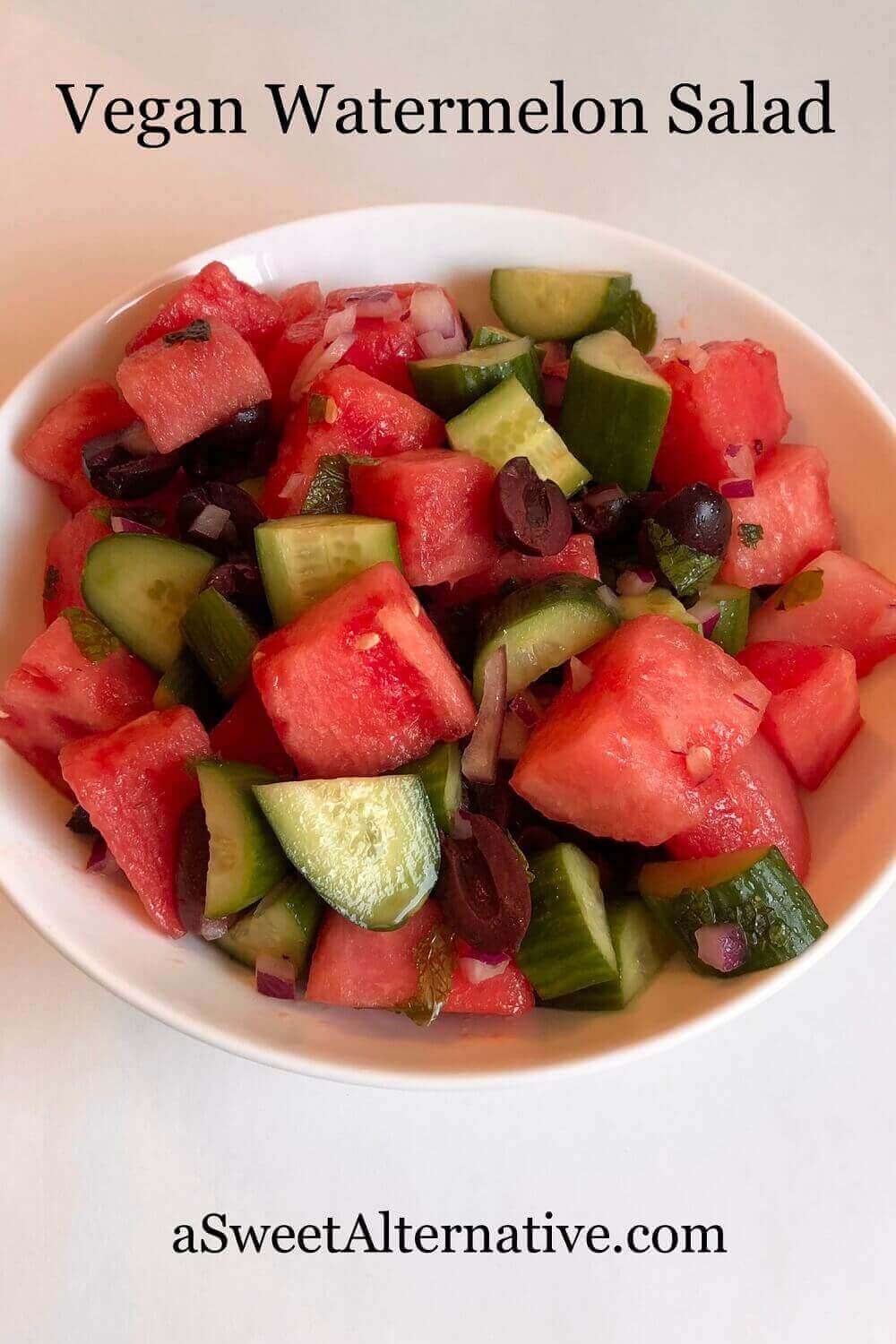 Vegan Watermelon Salad With Cucumber (Refreshing and Delicious) - A ...